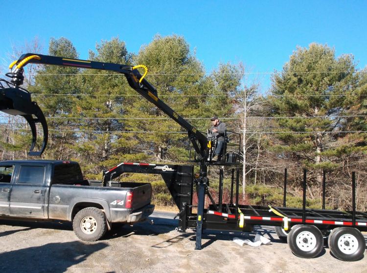 Logging Trailers with boom and grapple