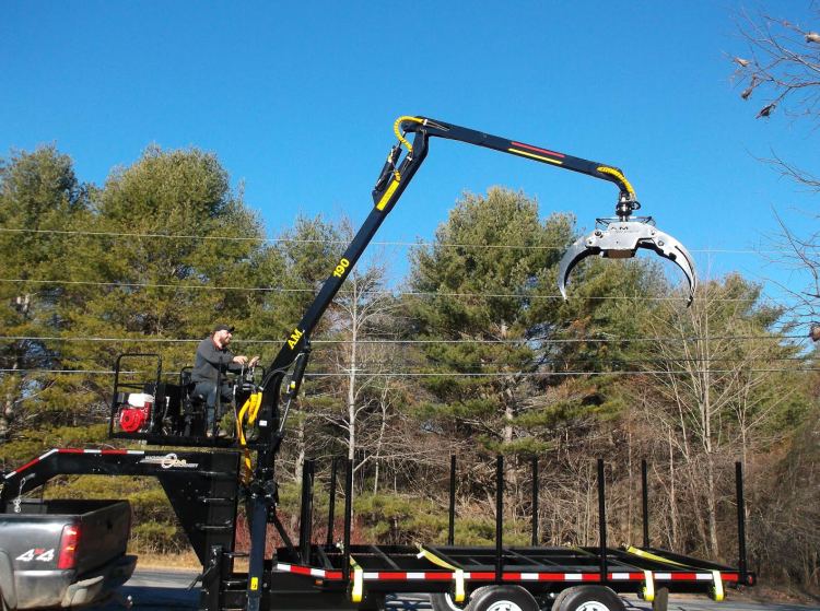 Logging Trailers with boom and grapple
